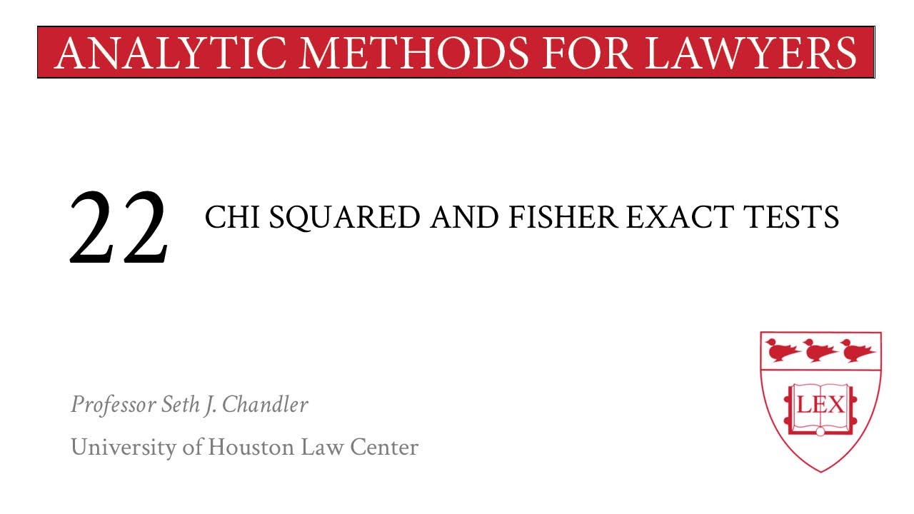 Chi Squared and Fisher Exact Tests. Video 22. - YouTube