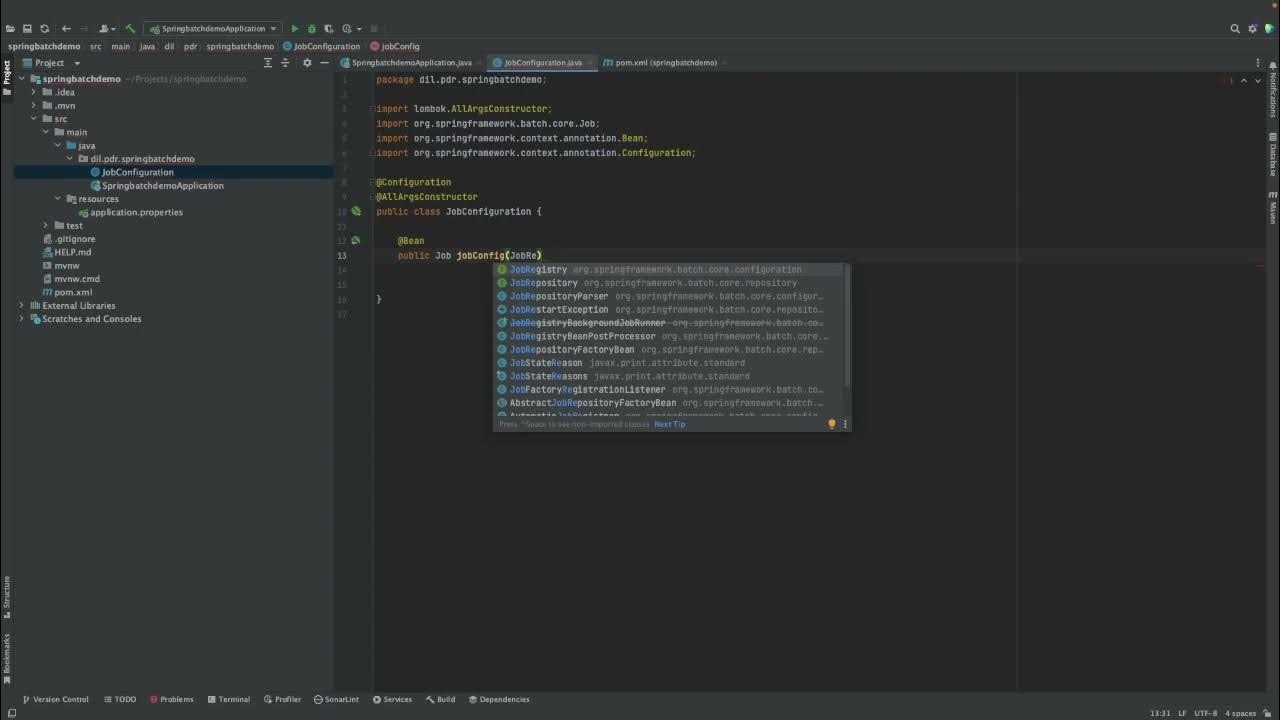 Develop Spring Batch Processing Hello World Application - Part 02 - YouTube