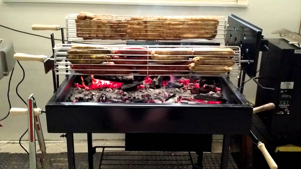 Cyprus Grill - CG0800A - Churrasco - Charcoal grill in action - YouTube