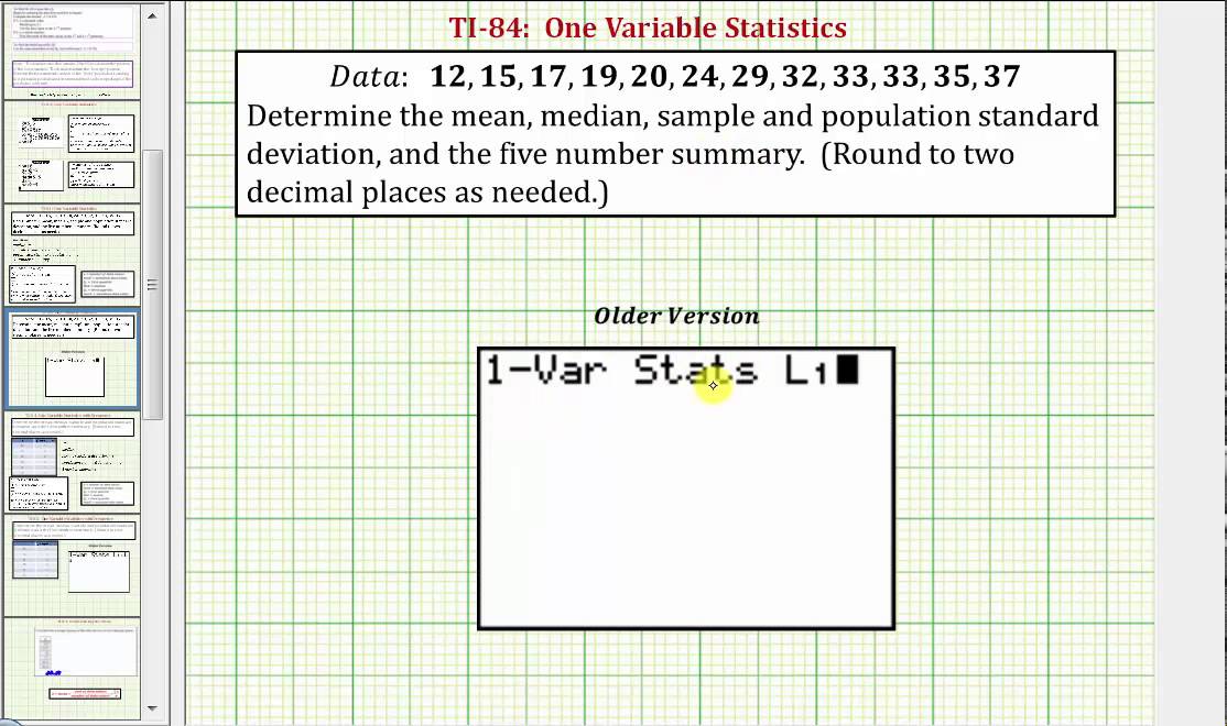TI84 One Variable Statistics - Mean and Median - YouTube