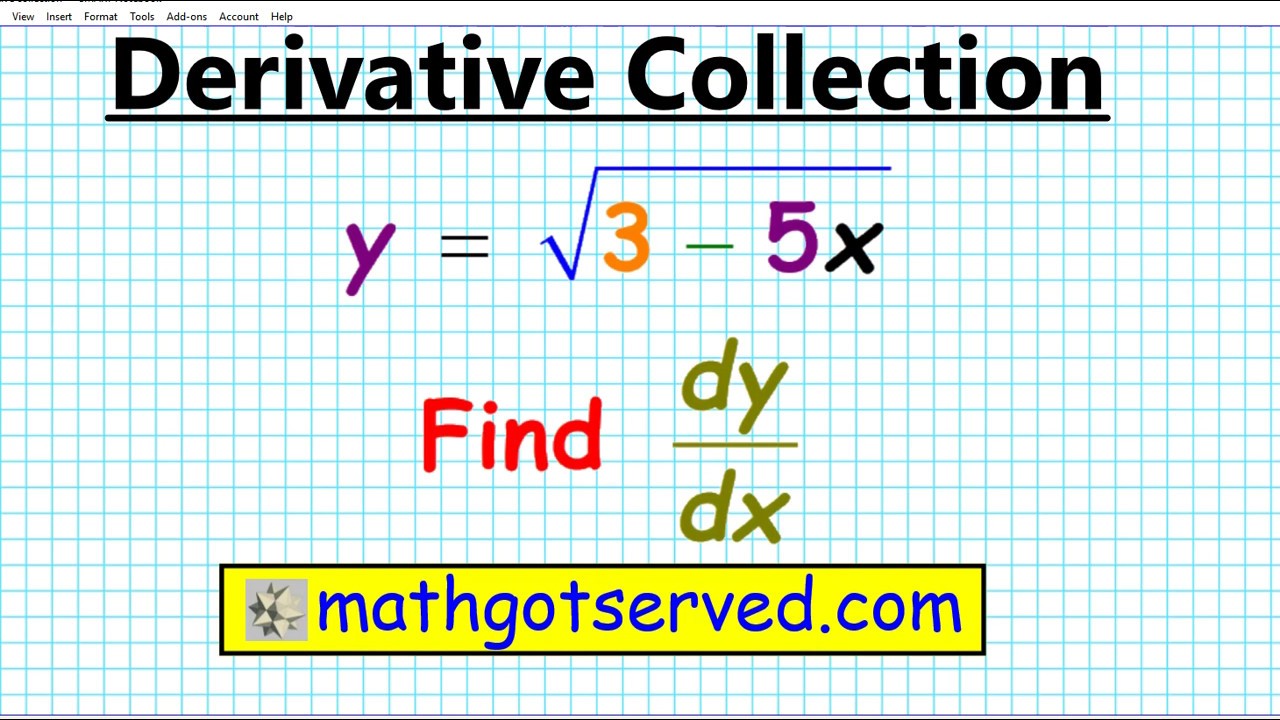 How To Find The Derivative Differentiate Root 3 5x Chain Rule Any