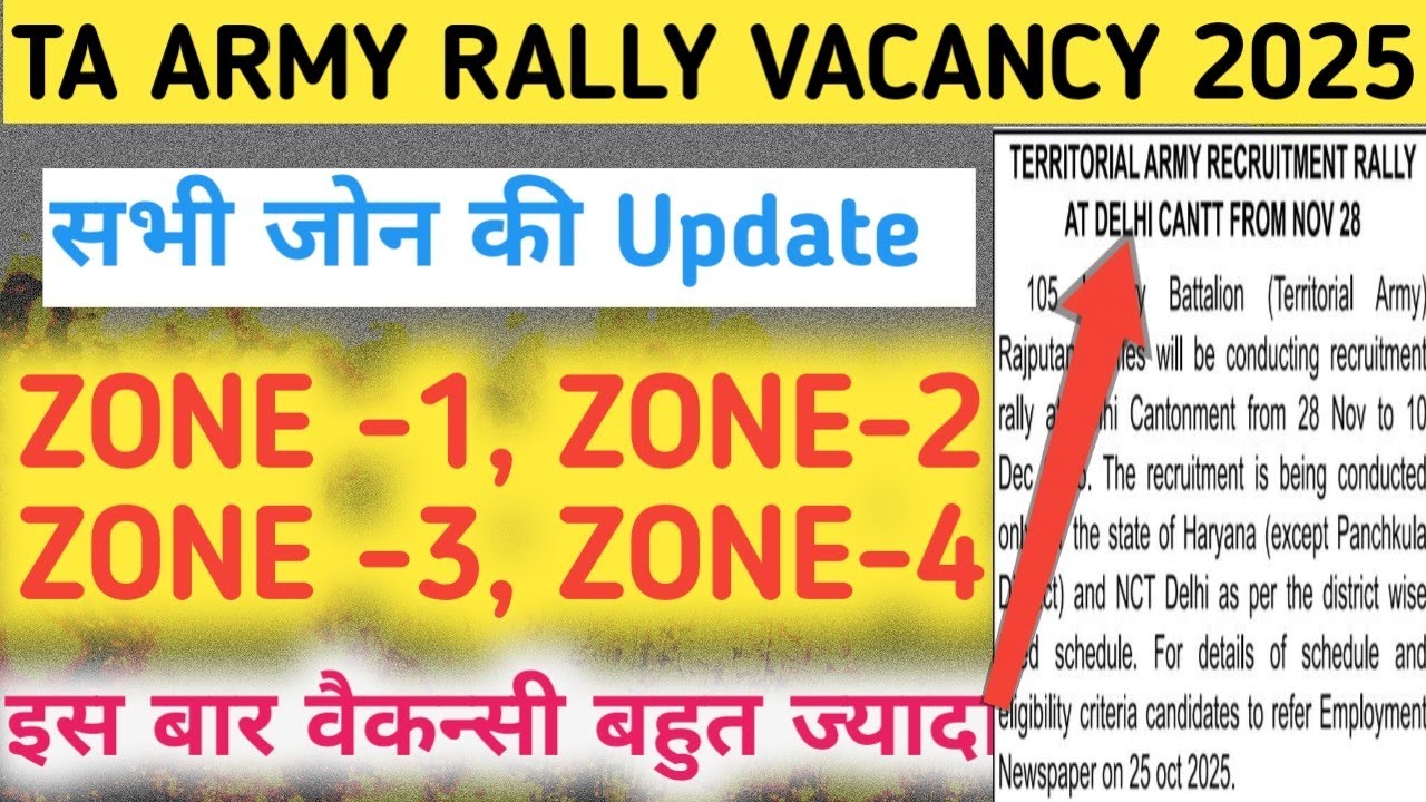 TA Army Open Rally Vacancy 2025 | TA Army Zone 1 2025 | TA Army Rally ...
