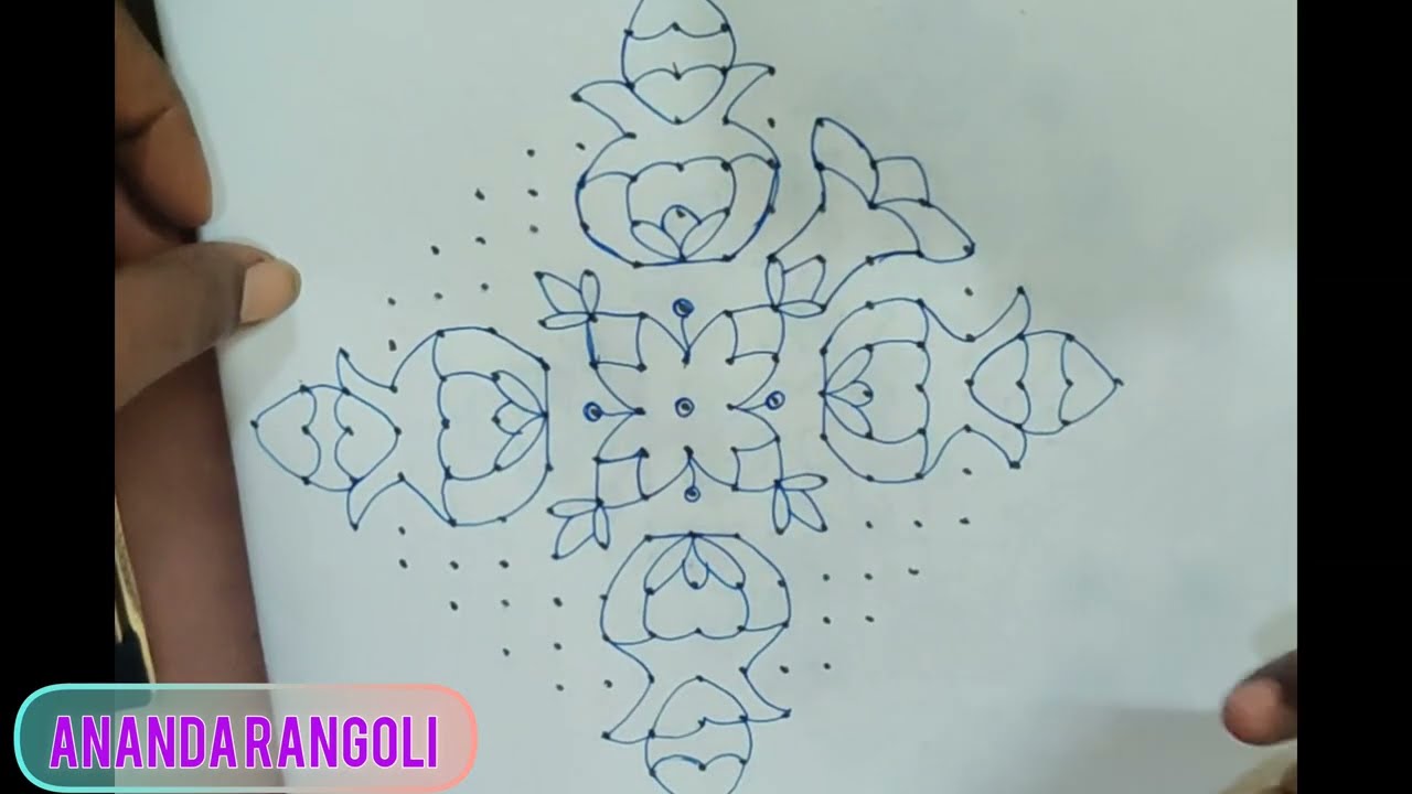 19-1 Straight Dot Sankranti Rangoli Design| Pongal Rangoli Design | New ...