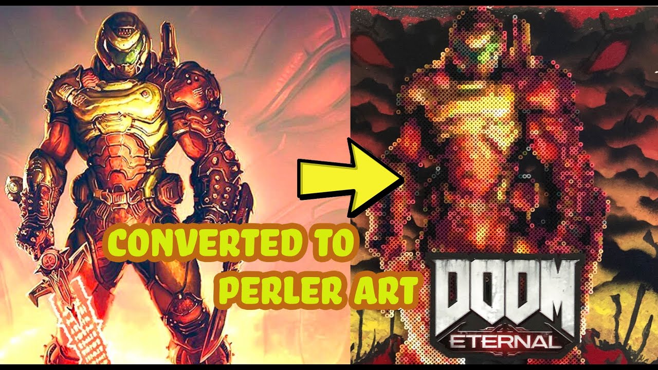 DOOM Eternal Converted Perler Art - YouTube