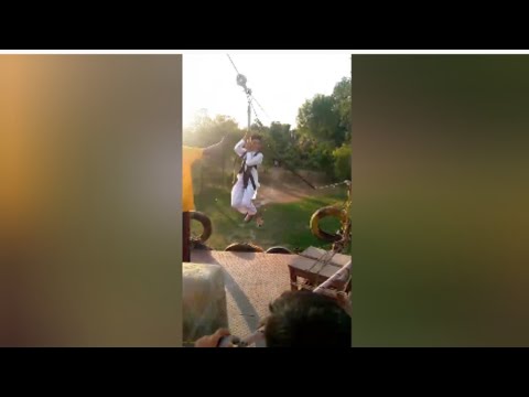 Aj hum nay Park ma zip line enjoy kya ☺️ - YouTube