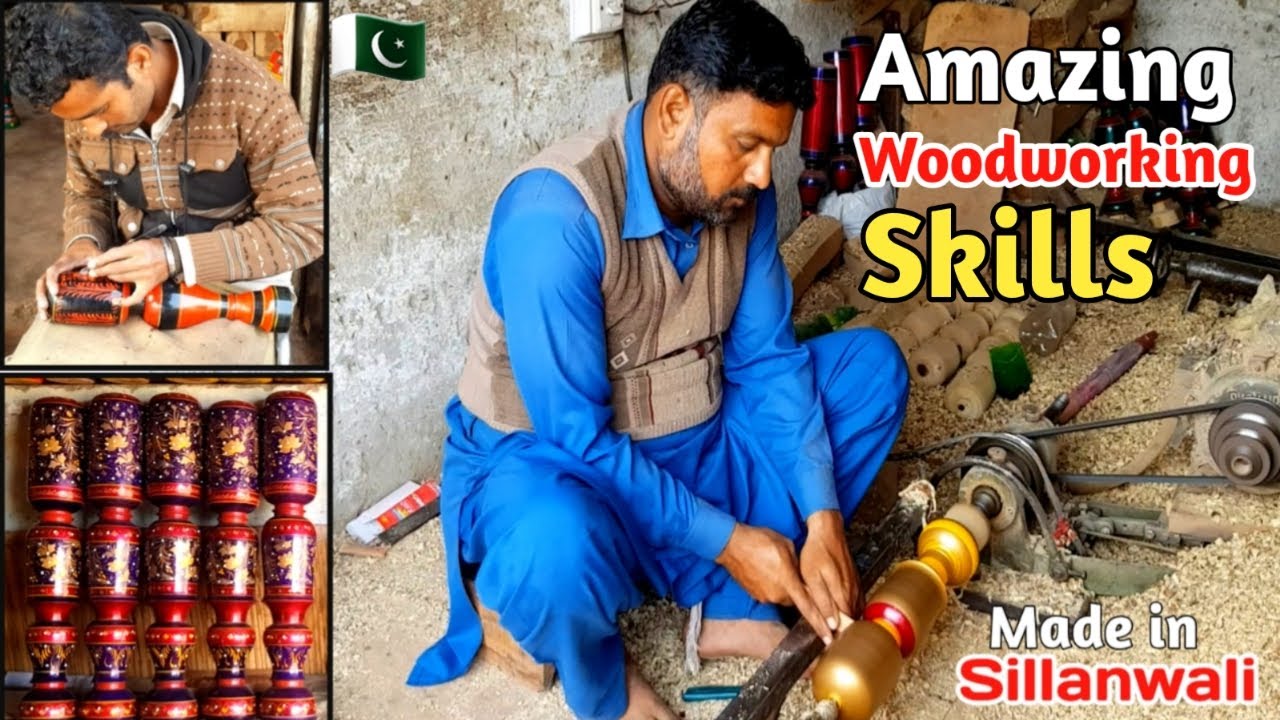 Amazing Designs Handcrafted On Wood | Wooden Charpai Leg With Colour ...