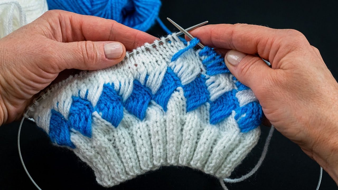 An original pattern with knitting needles worked in 2 colours - it’s ...