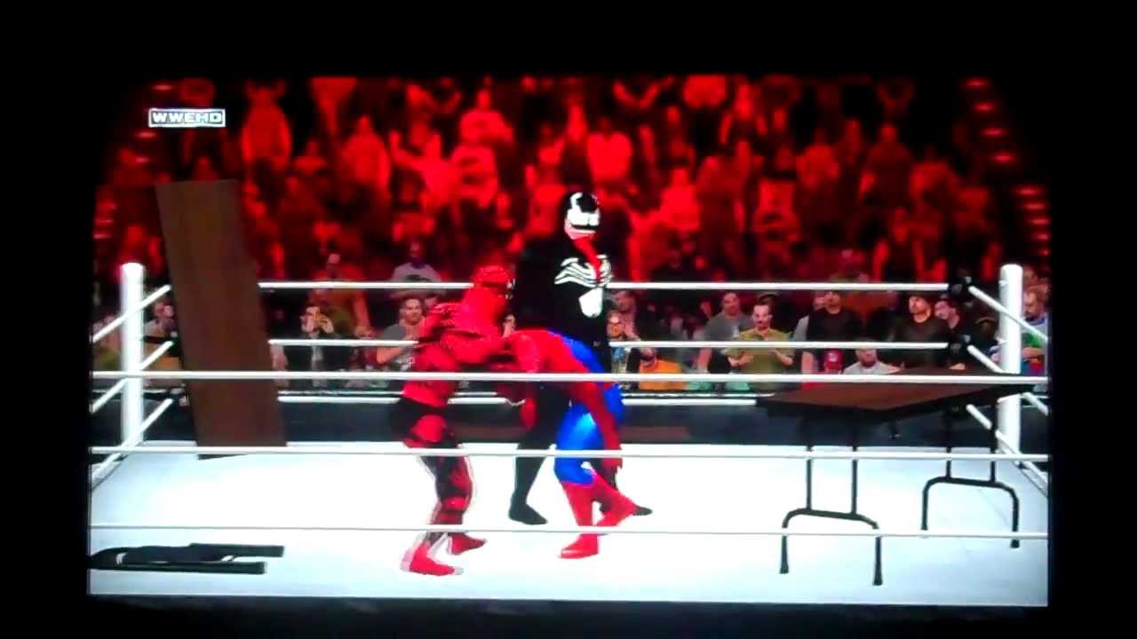 WWE 12: Spiderman Vs. Venom Vs. Carnage - Triple Threat Tables Match ...
