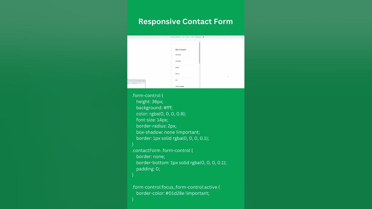 Responsive Contact Form Coding Webdesign Code Reactjs Viral Htmlcsstutorial Trading Youtube
