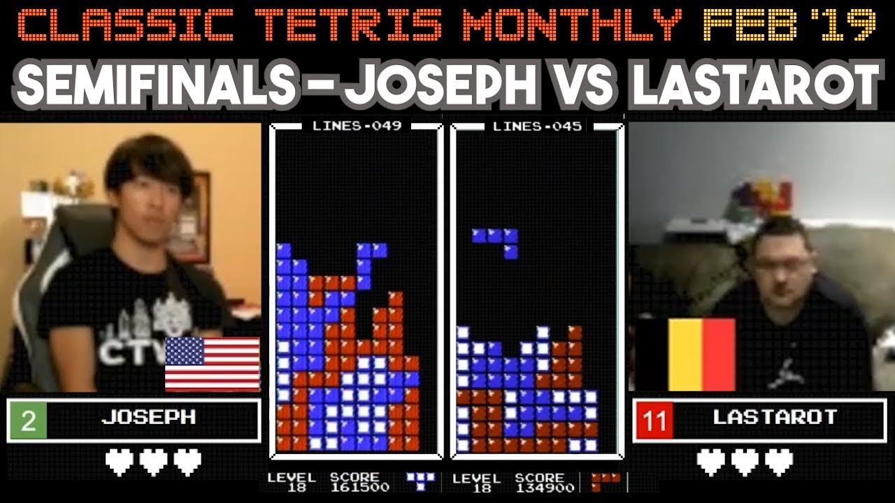 Classic Tetris Monthly Feb '19 Semifinals - Joseph vs. Lastarot - YouTube