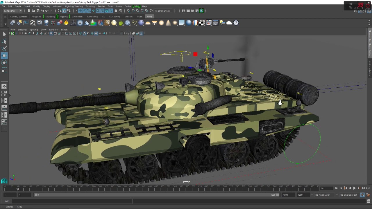 Rigged Army Tank Model - Autodesk Maya - YouTube