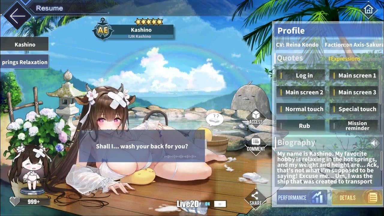 Azur Lane Kashino L2d Skin Hot Springs Relaxation Black Friday Akashis Fire Sale 2021