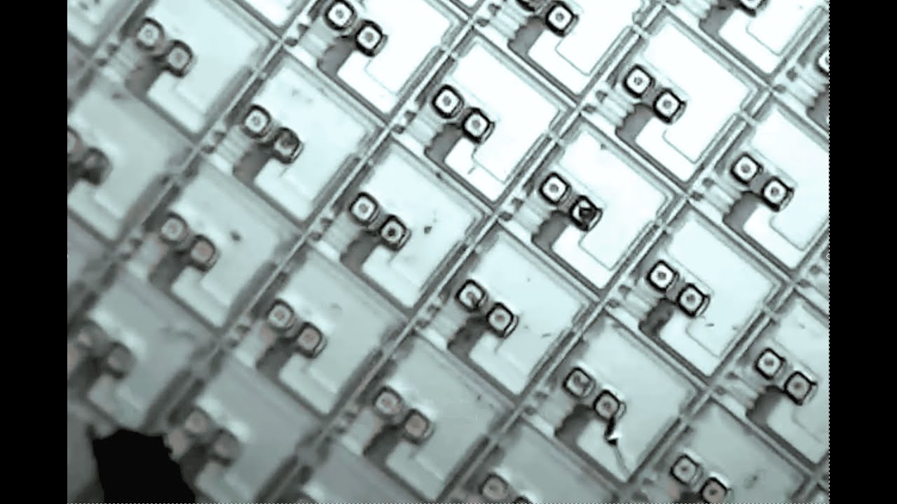 broken 3 color(b/w/r) e ink screen under microscope HD 1080p - YouTube