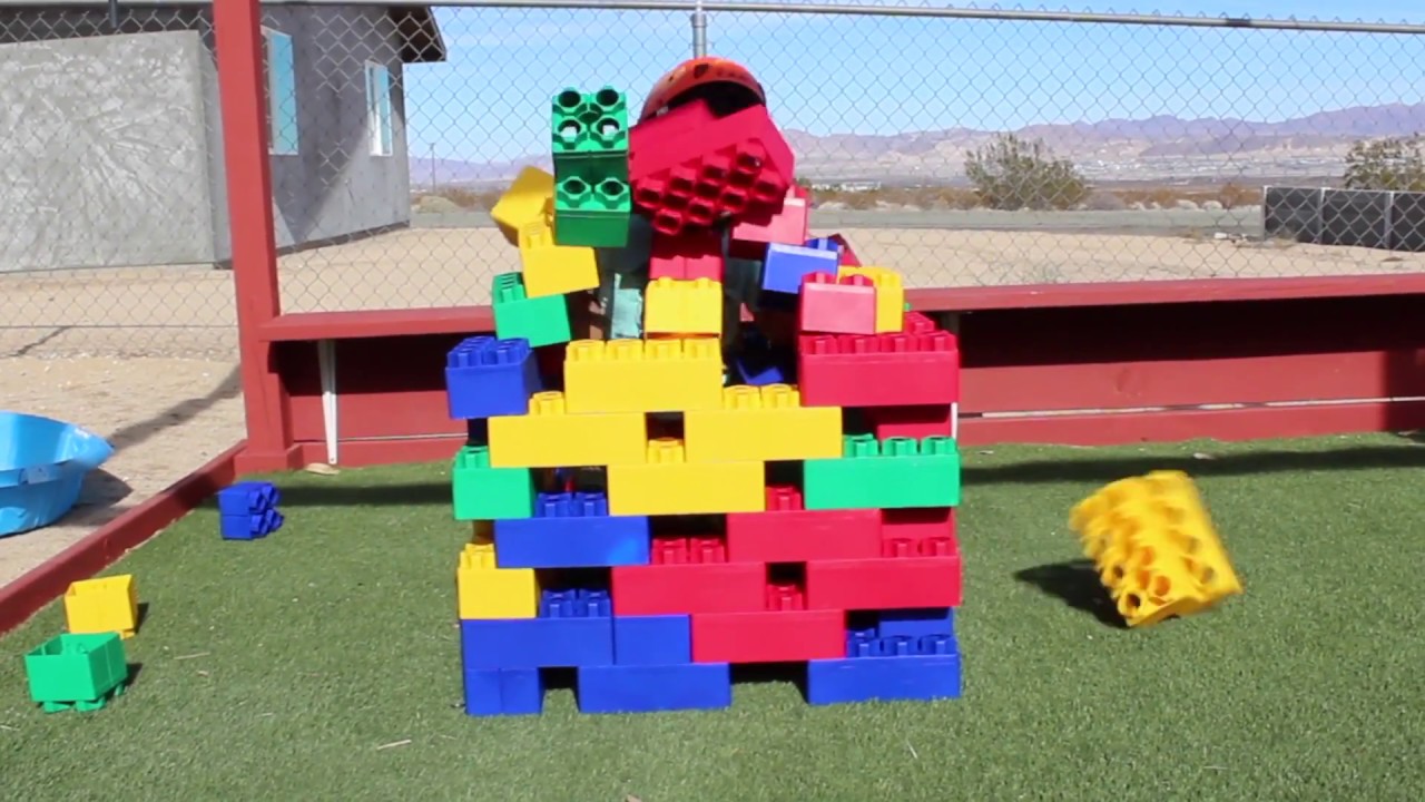 Giant Legos!! Trampoline Fun1 - YouTube