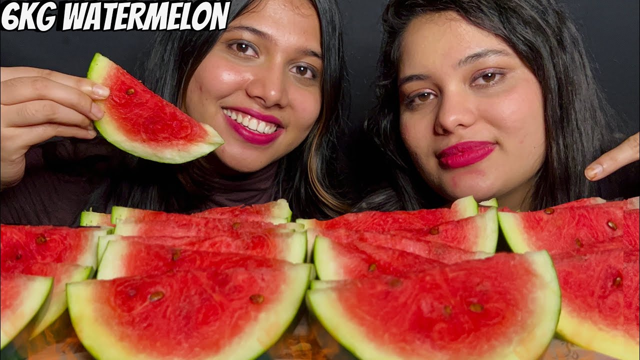 HUGE JUICY RED WATERMELON 🍉 EATING CHALLENGE 😋| BIG BITES | FRUIT ...