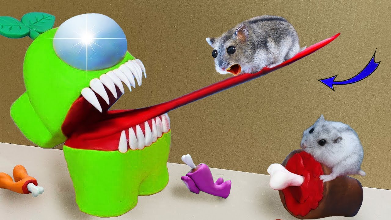 🐹 미국 중 귀여운 햄스터 대 괴물 Cute Hamster vs Impostor AMONG US #hamsterDQ # ...