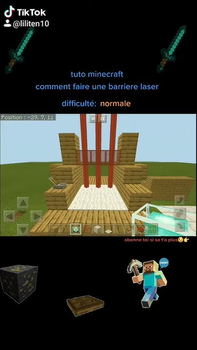 Tuto minecraft comment faire une barriere laser - YouTube