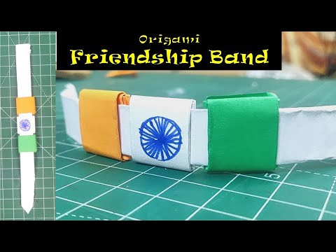 How to make an Tricolor Origami Wrist Band with Paper for Republic Day ...