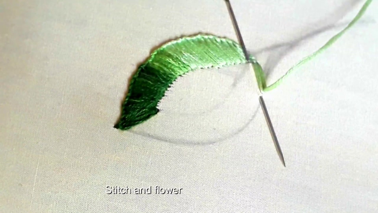 Beautiful leaf tutorial for beginner | Hand embroidery leaf tutorial ...