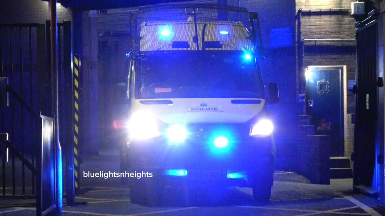 Merseyside Police Mercedes Sprinter MP61 Cell Van Giving a Blue Light ...