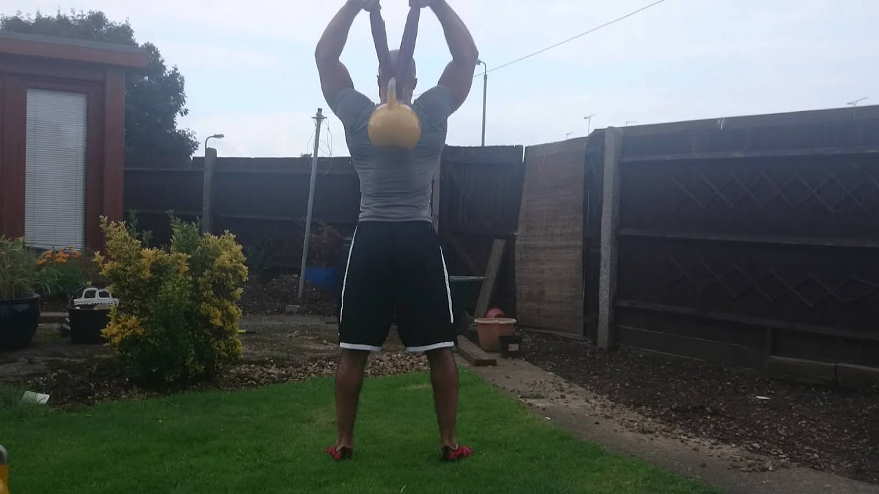 Overhead triceps extension exercise with towel - YouTube