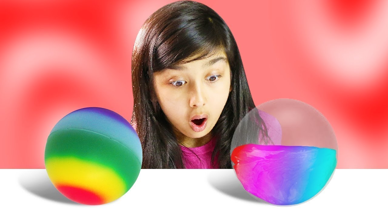 SQUISHY STRESS BALL vs. DIY SLIME STRESS BALL! - Kids Satisfying Slime ...