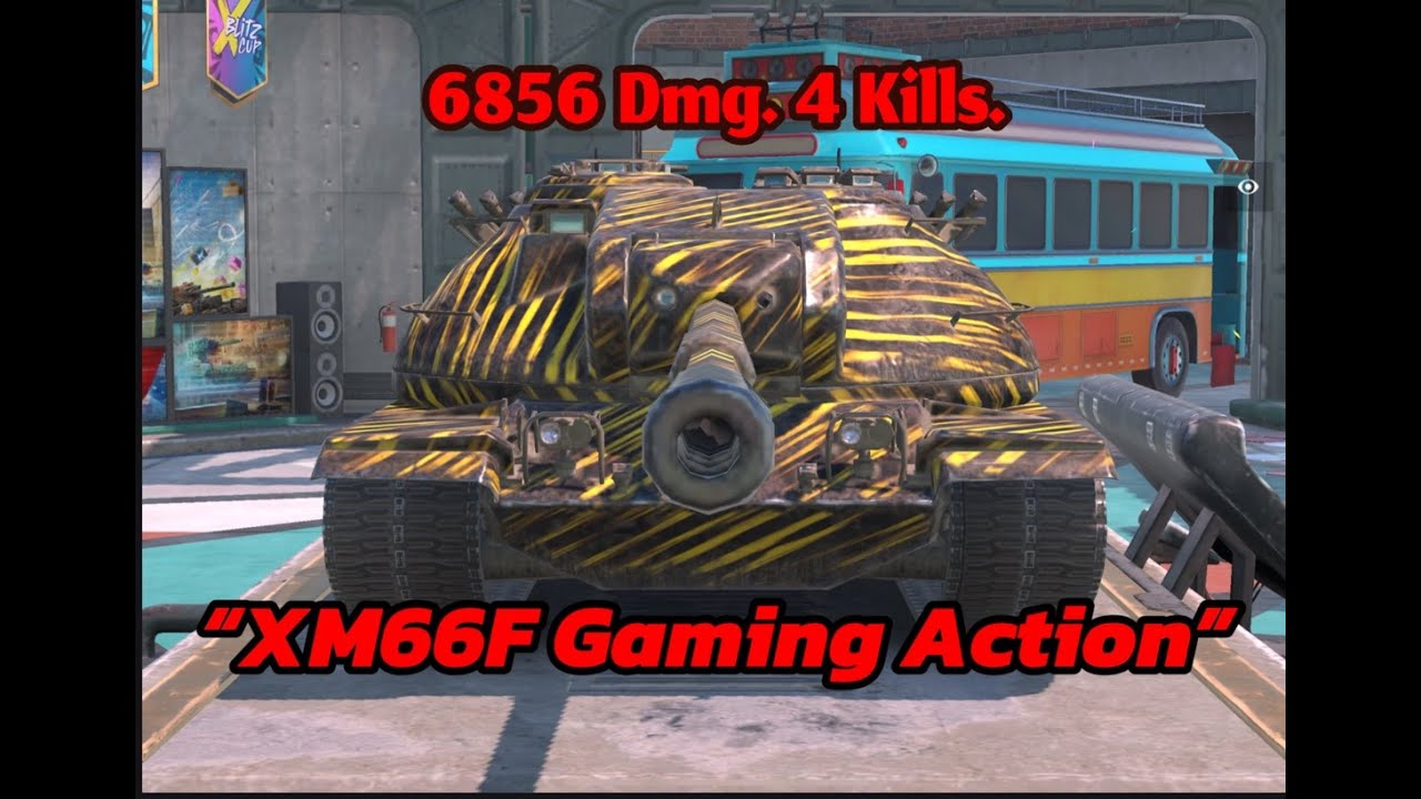 wot Blitz XM66F 6856 Dmg. 4 Kill Game Action! Viewer Request in 4K ...