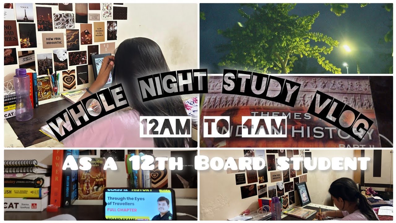 Study with me for the whole night || A productive night study routine ...