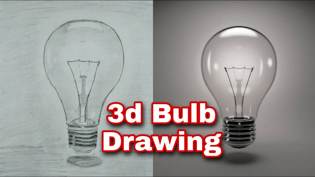 Drawing of 3D Bulb / Timelapse 😀 - YouTube