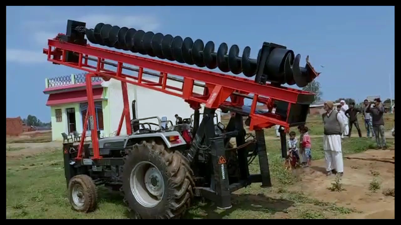 Tractor mounted pilling machine#9861688270 - YouTube