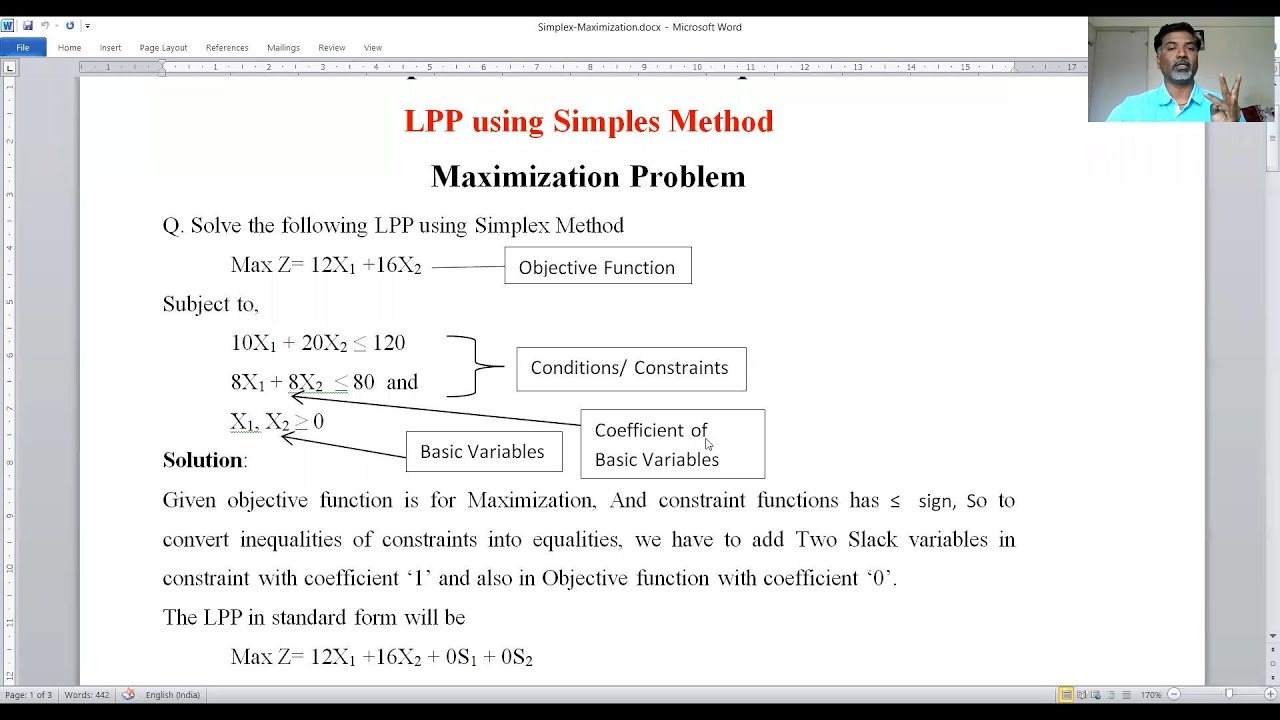 Lpp Using Simplex Method For Maximization Problems Youtube