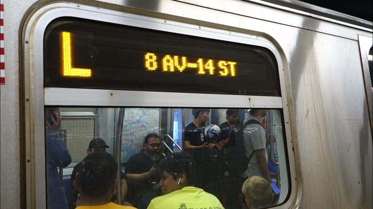 BMT Canarsie Local: Manhattan bound R-143 L local train @ Morgan Avenue! - YouTube