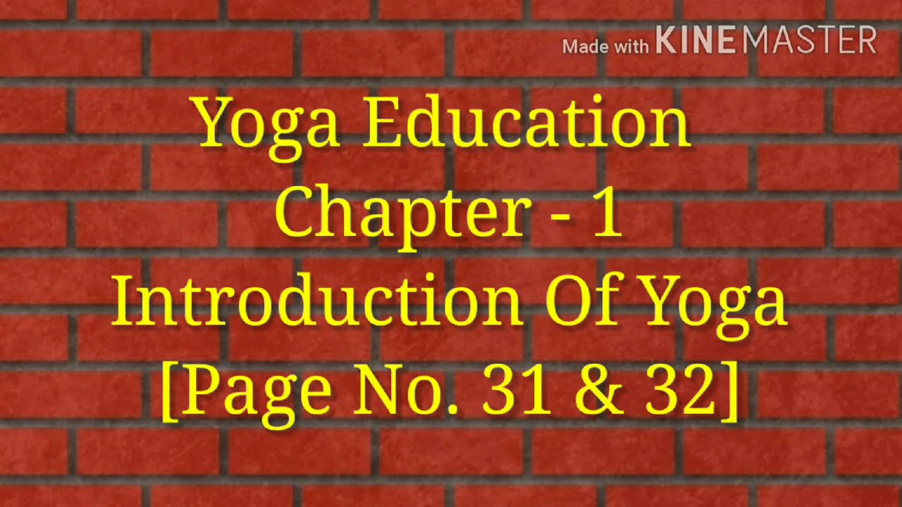 Class 7 Supplementary Part - II Yoga Education Chapter 1 (Page no. 31 ...