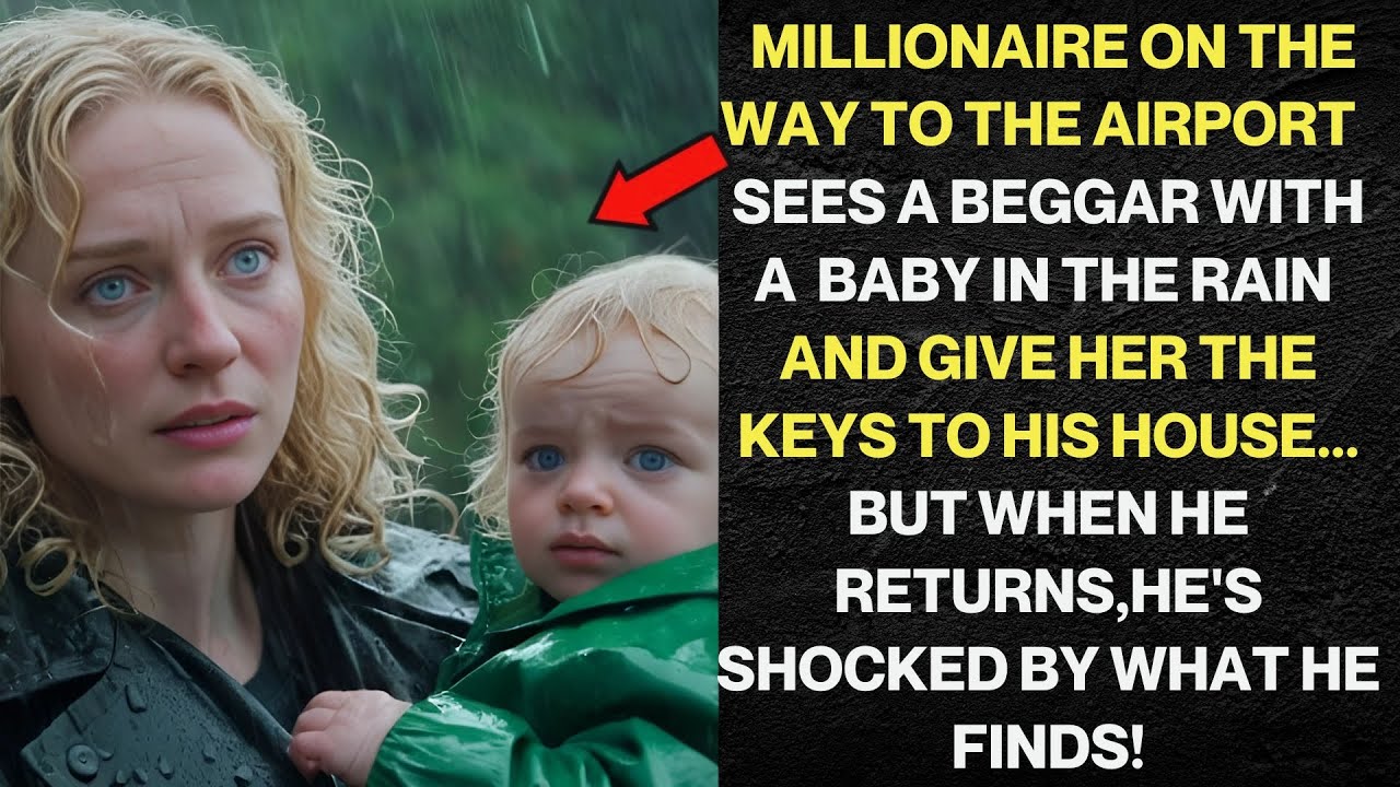 Millionaire Sees a Beggar with a Baby in the Rain and Gives Her the ...