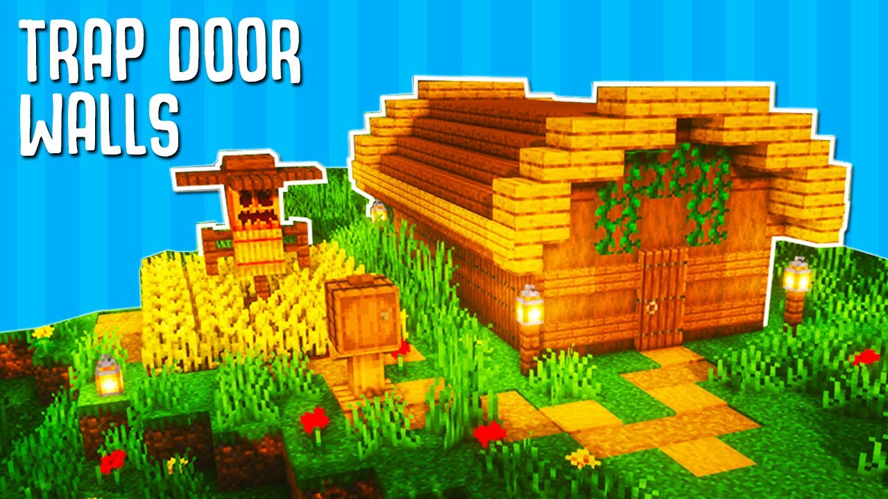How to build a starter house in minecraft ( Trap Door Walls ...