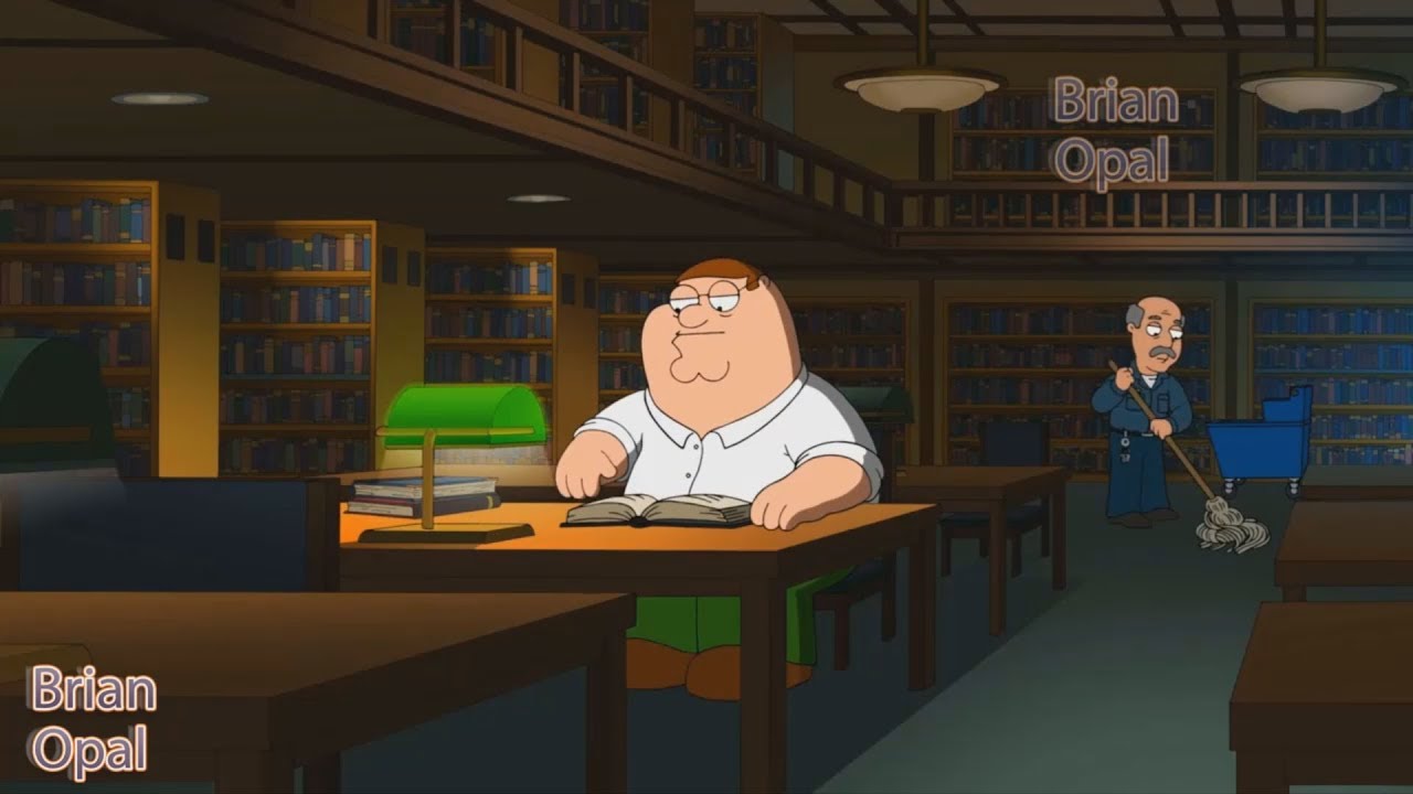 Family Guy - Peter is alone in the library - YouTube