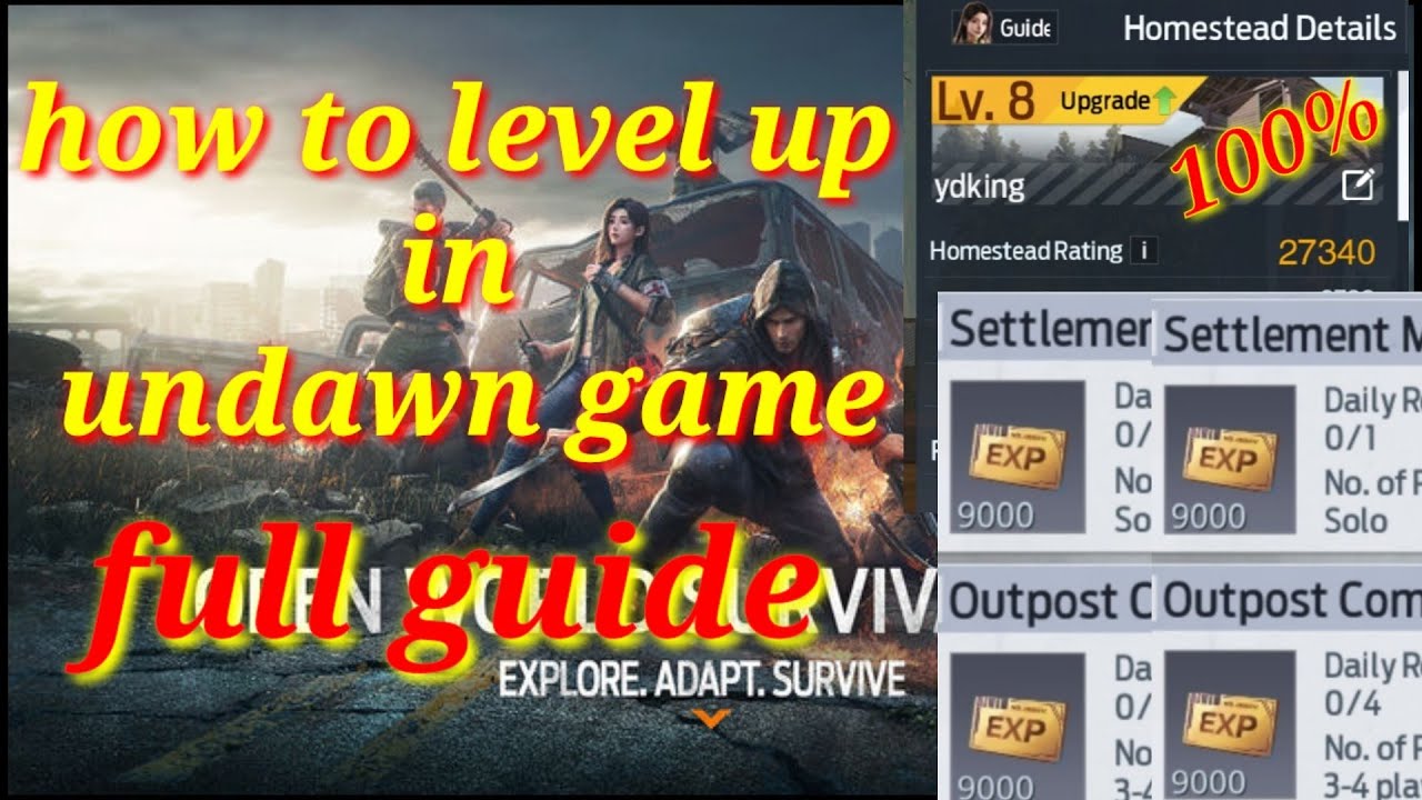 How to Fast level up !! tips and tricks in undawn game in 2023 # ...