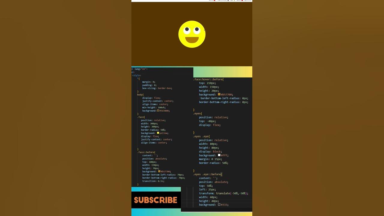 Smiley 😊 Face Moving Eye 👀👀 Using Html Css Javascript Html Javascript Css Trending Youtube
