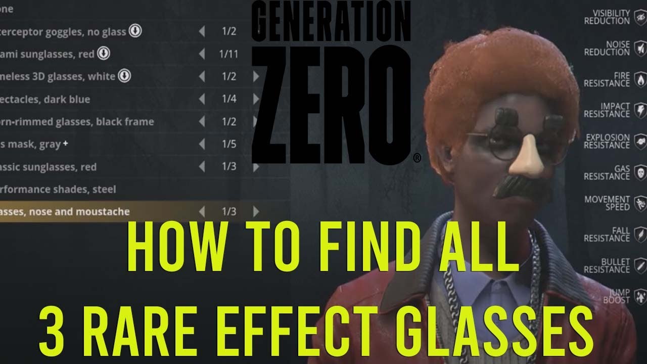 GENERATION ZERO ALL 3 GLASSES LOCATIONS AND EFFECTS !! - YouTube