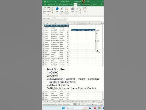 Mini Scroll Bar Widget - Excel Tips and Tricks - YouTube