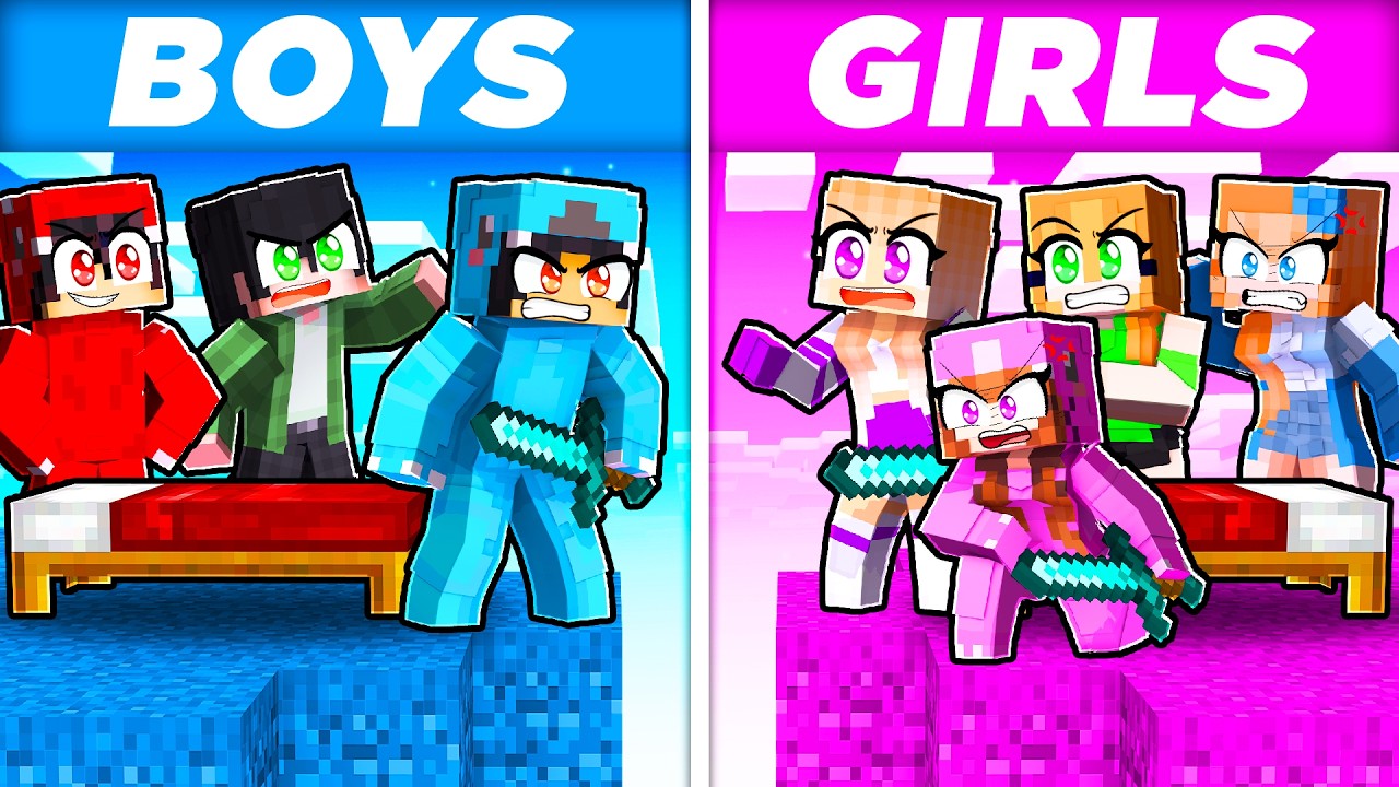 BOYS vs GIRLS Bedwars In Minecraft! - YouTube