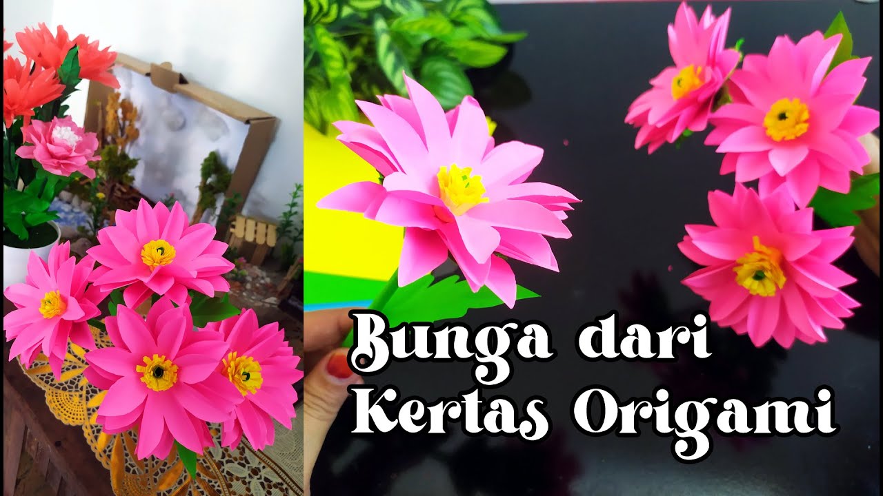 DIY Bunga Kertas Lipat Sangat Mudah Membuatnya - YouTube