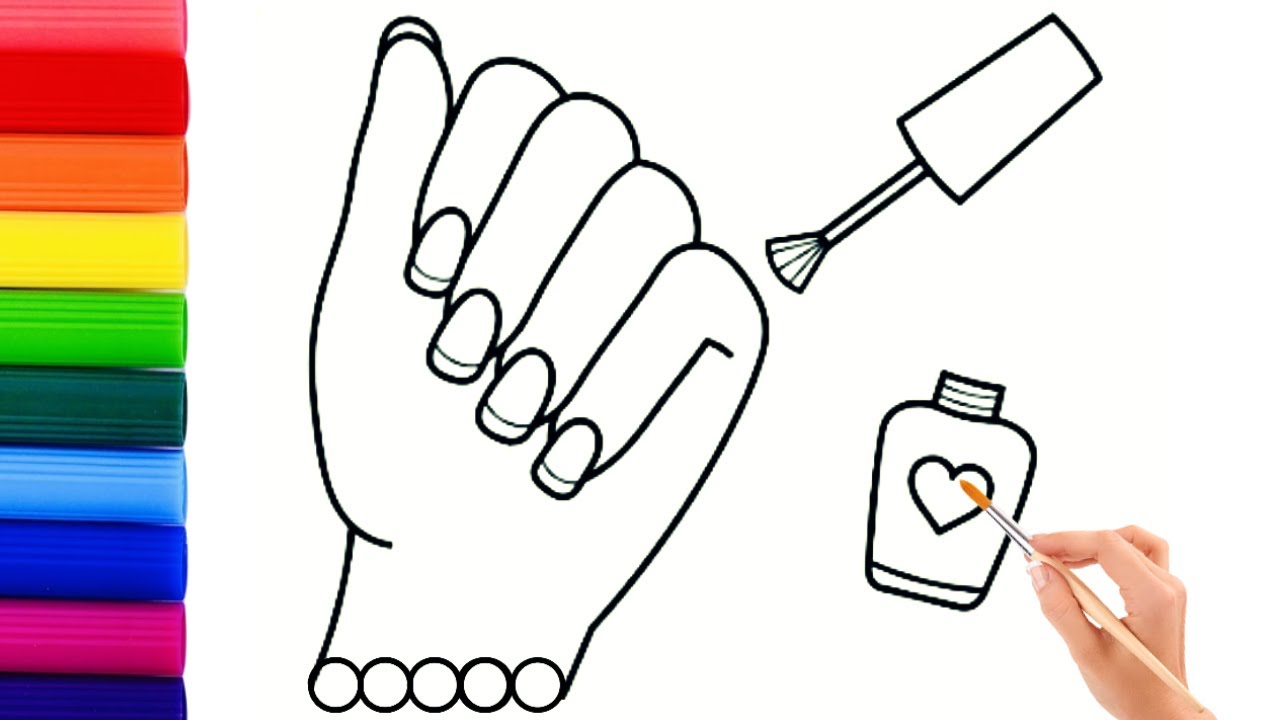 Nail Polish Drawing, Painting and Coloring for Kids and Toddlers_How to ...