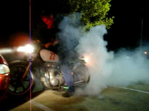 XS650 chopper burnout - YouTube