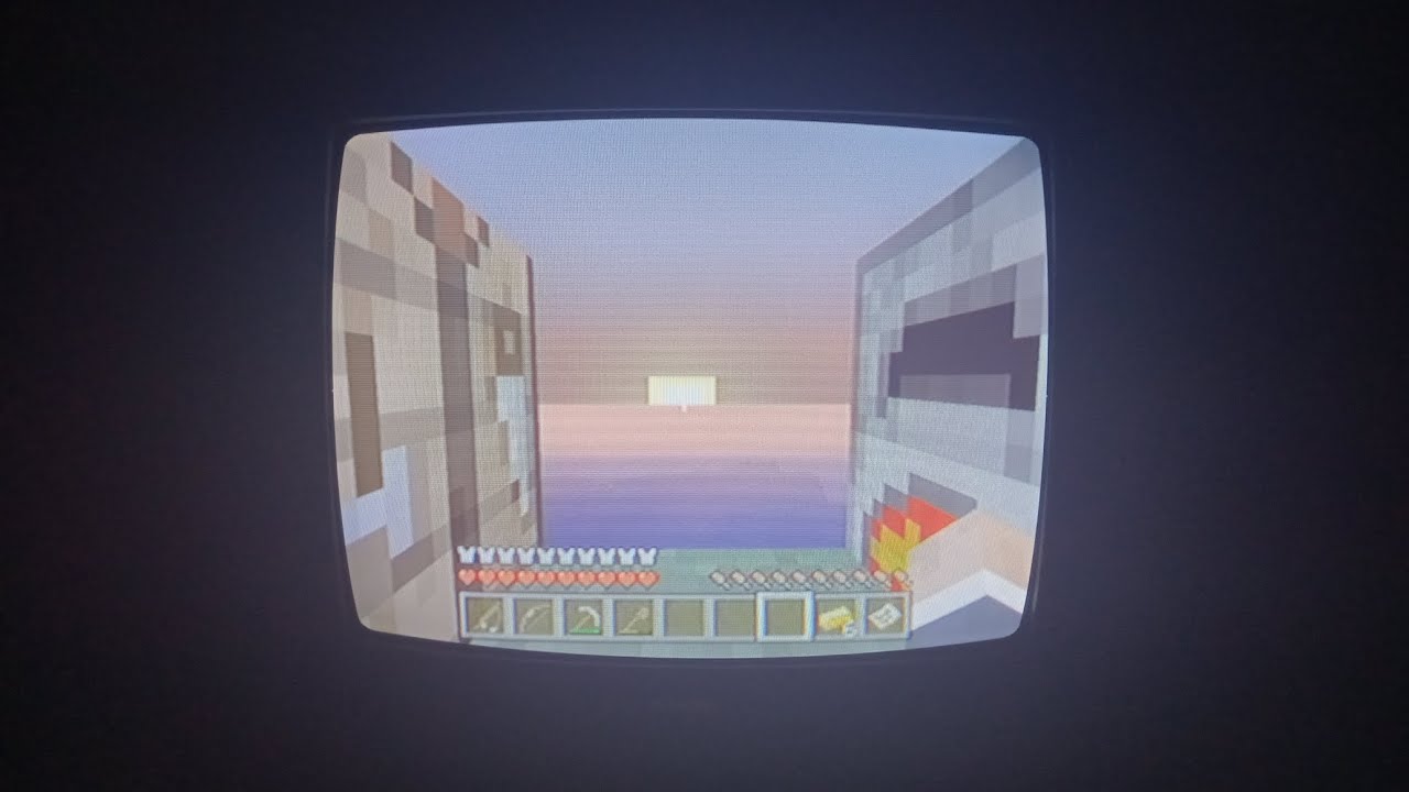 Playing minecraft legacy console edition TU 5 on a CRT TV from like the ...