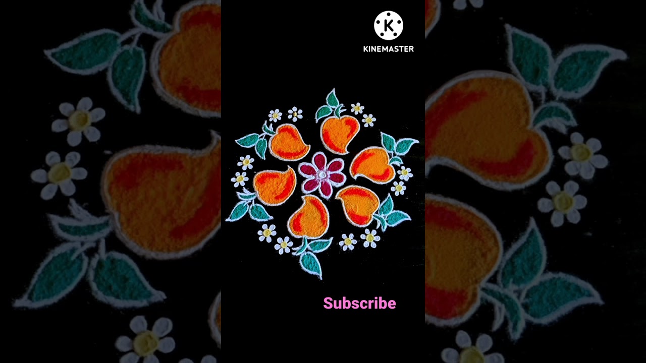Rangoli kolam |mango rangoli 🥭| Rangoli graceful | # shorts - YouTube