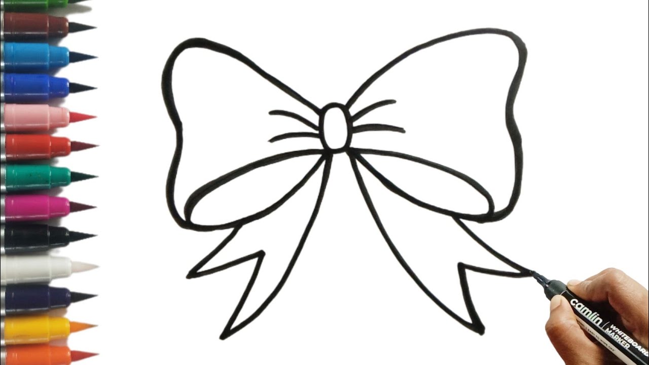 How to draw and colour pretty Ribbon 🎀 - YouTube