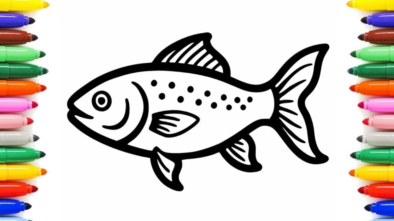 How to draw Fish easily 🐟 Step by step 🔴🟡🔵 Drawing tutorial # ...