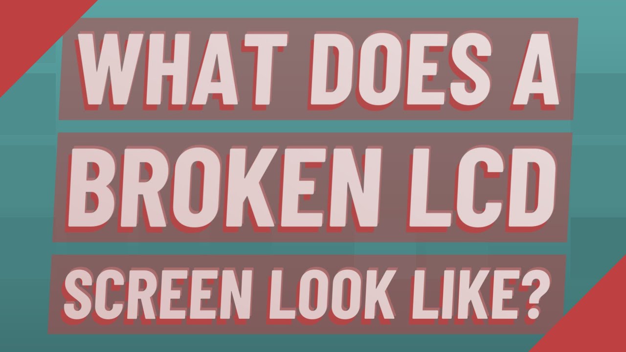 What does a broken LCD screen look like? - YouTube