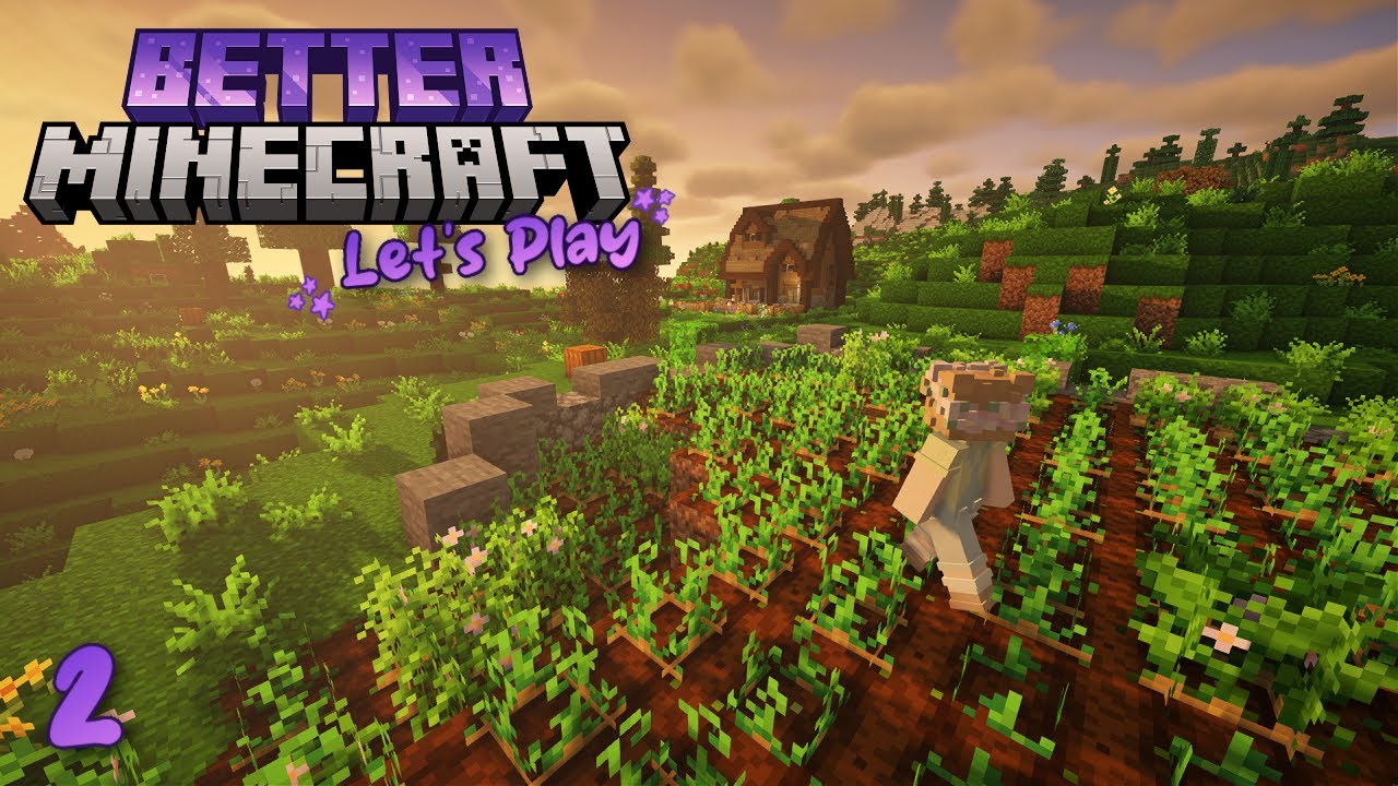 Planting Crop Fields 🥔 | Better Minecraft Let's Play | Ep 2 - YouTube